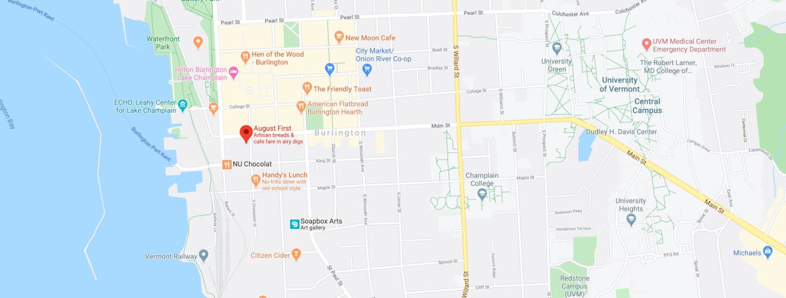 August First Bakery, Cafe, Coffee Shop in Downtown Burlington Vermont